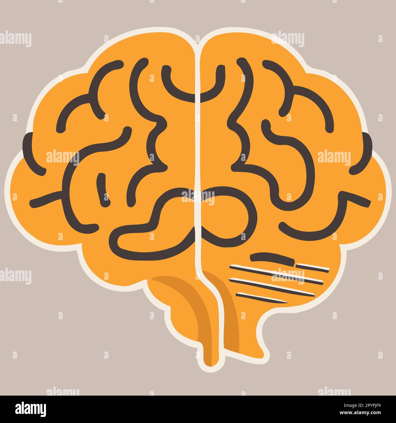 human brain nervous system logo minimalist vector illustration Stock ...