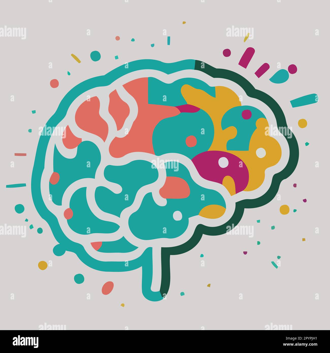 human brain nervous system logo minimalist vector illustration Stock ...