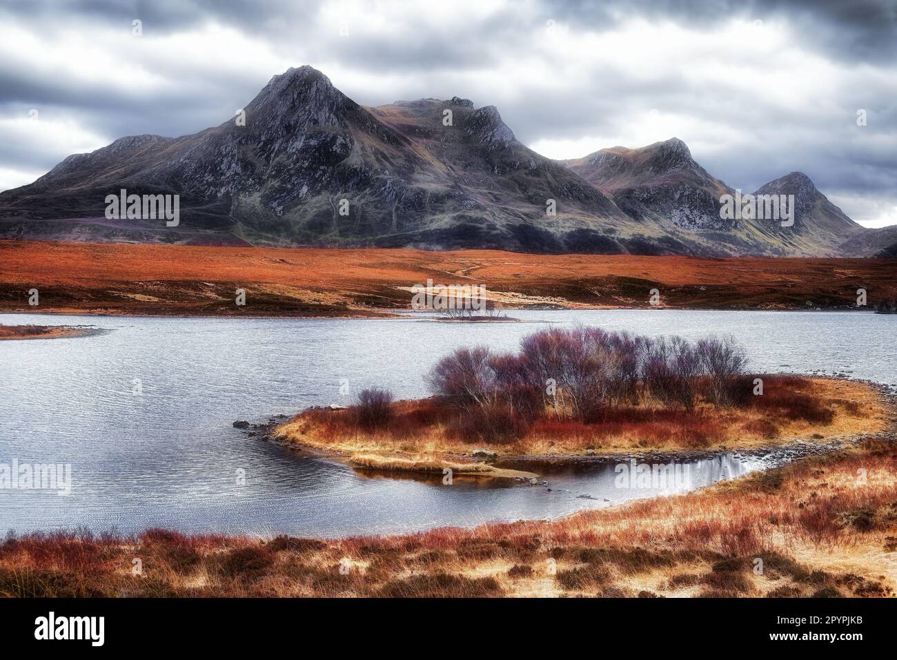 Ben Loyal and Lochan Hakel Stock Photo - Alamy