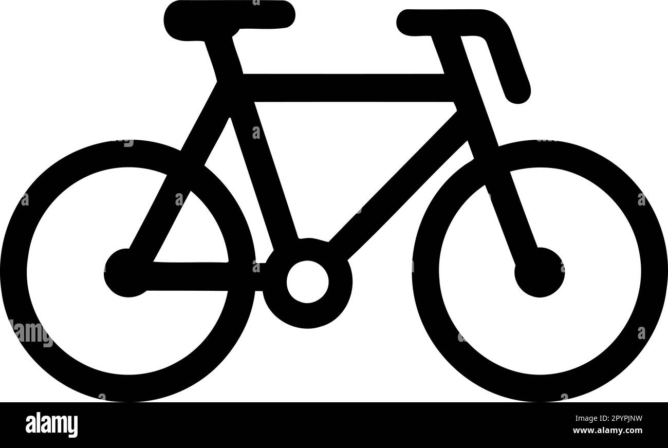 black silhouette of common bicycle minimalist vector illustration Stock ...