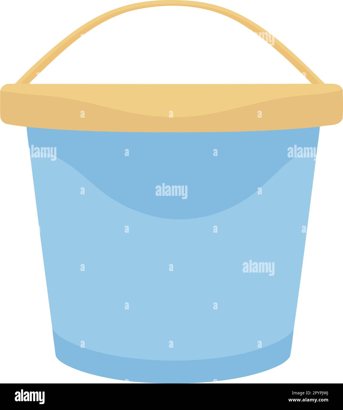 plastic blue bucket object minimalistic vector illustration Stock ...