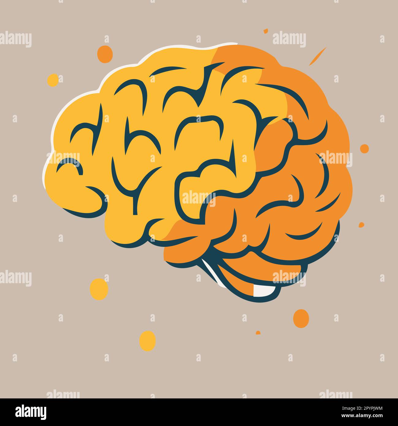 human brain nervous system logo minimalist vector illustration Stock ...