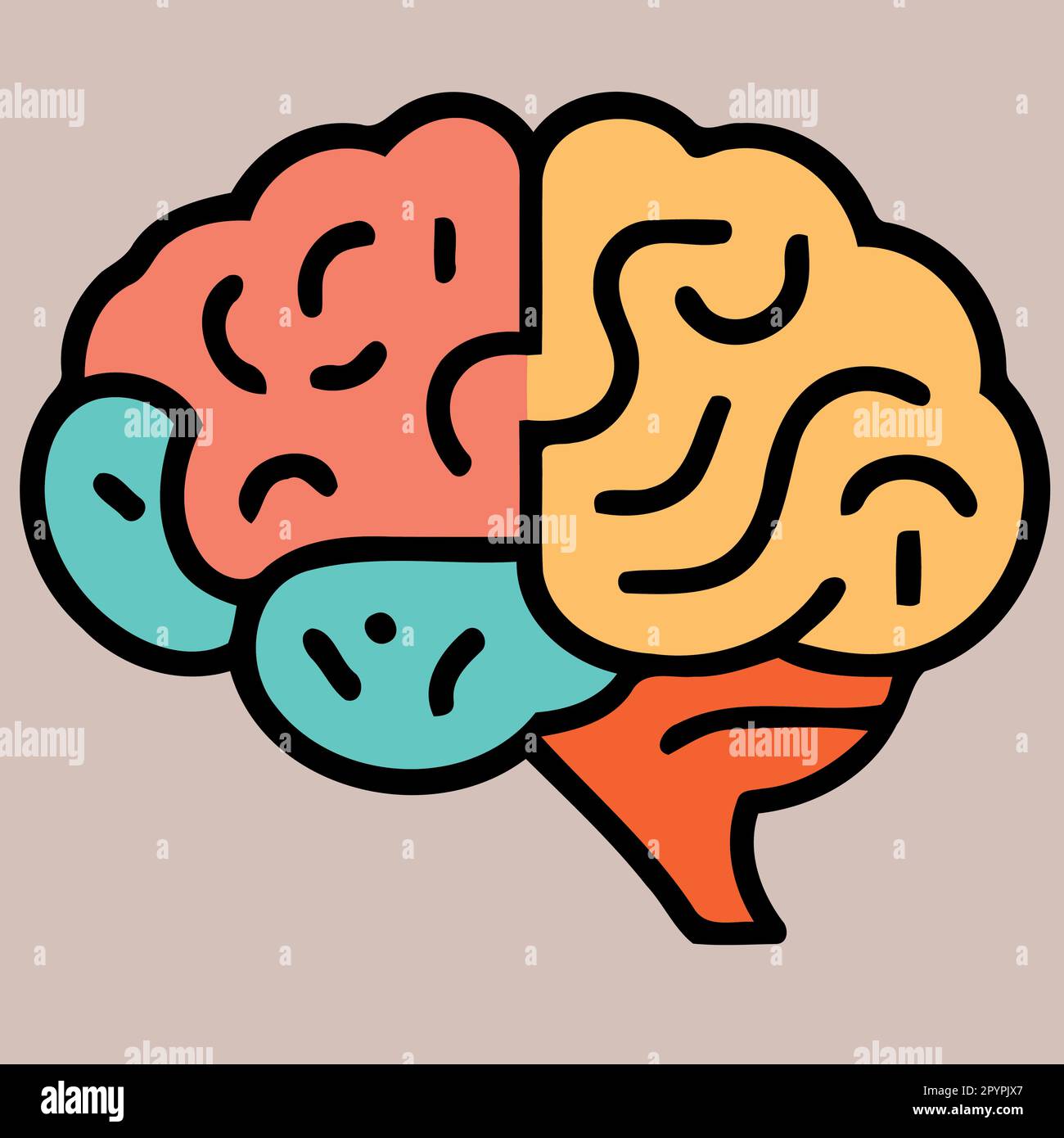 human brain nervous system logo minimalist vector illustration Stock ...