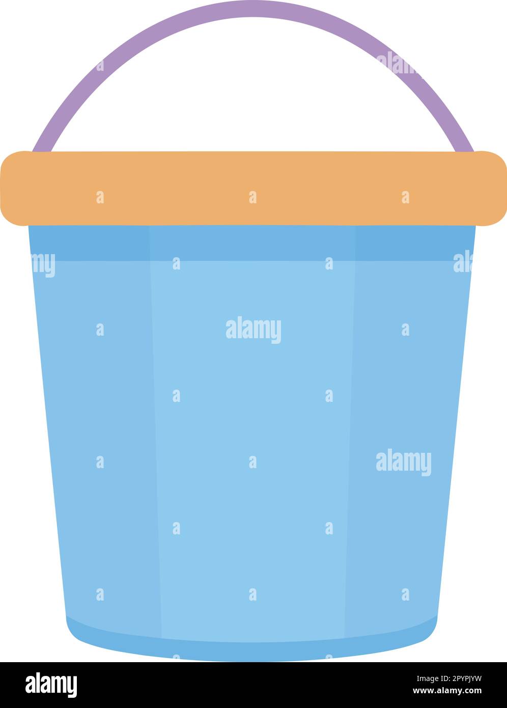 plastic blue bucket object minimalistic vector illustration Stock ...