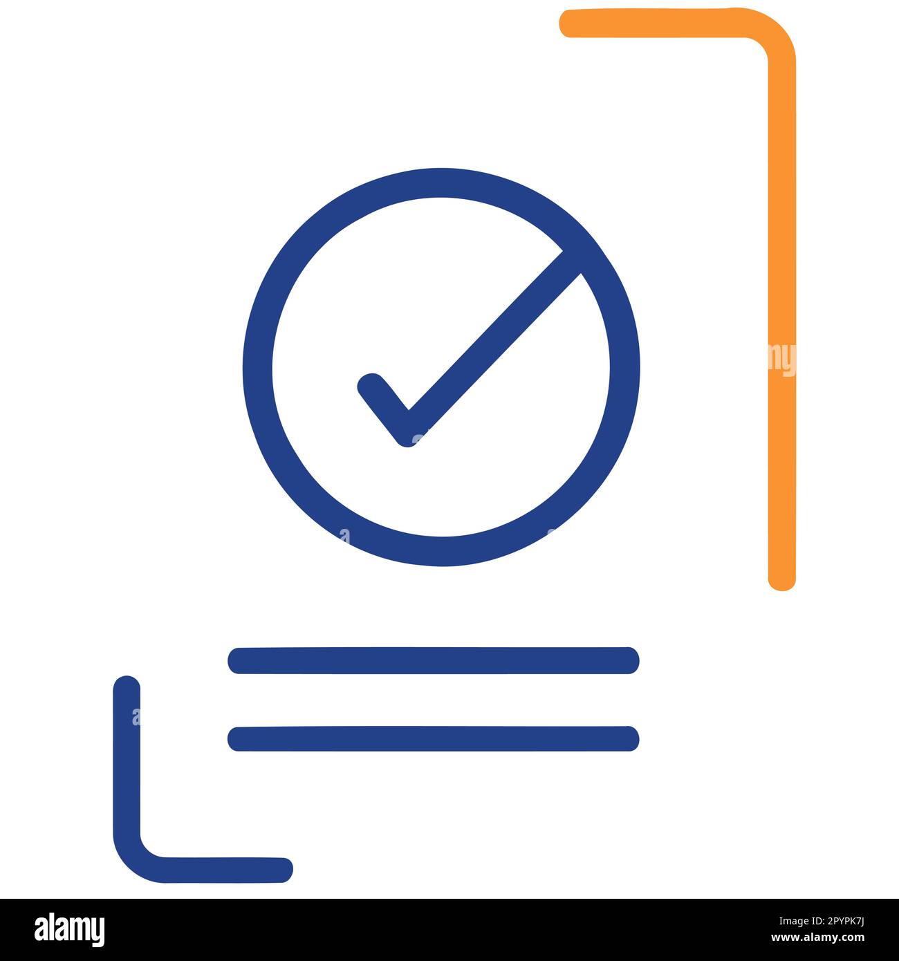 paper icon with approval symbol minimalistic vector illustration Stock ...