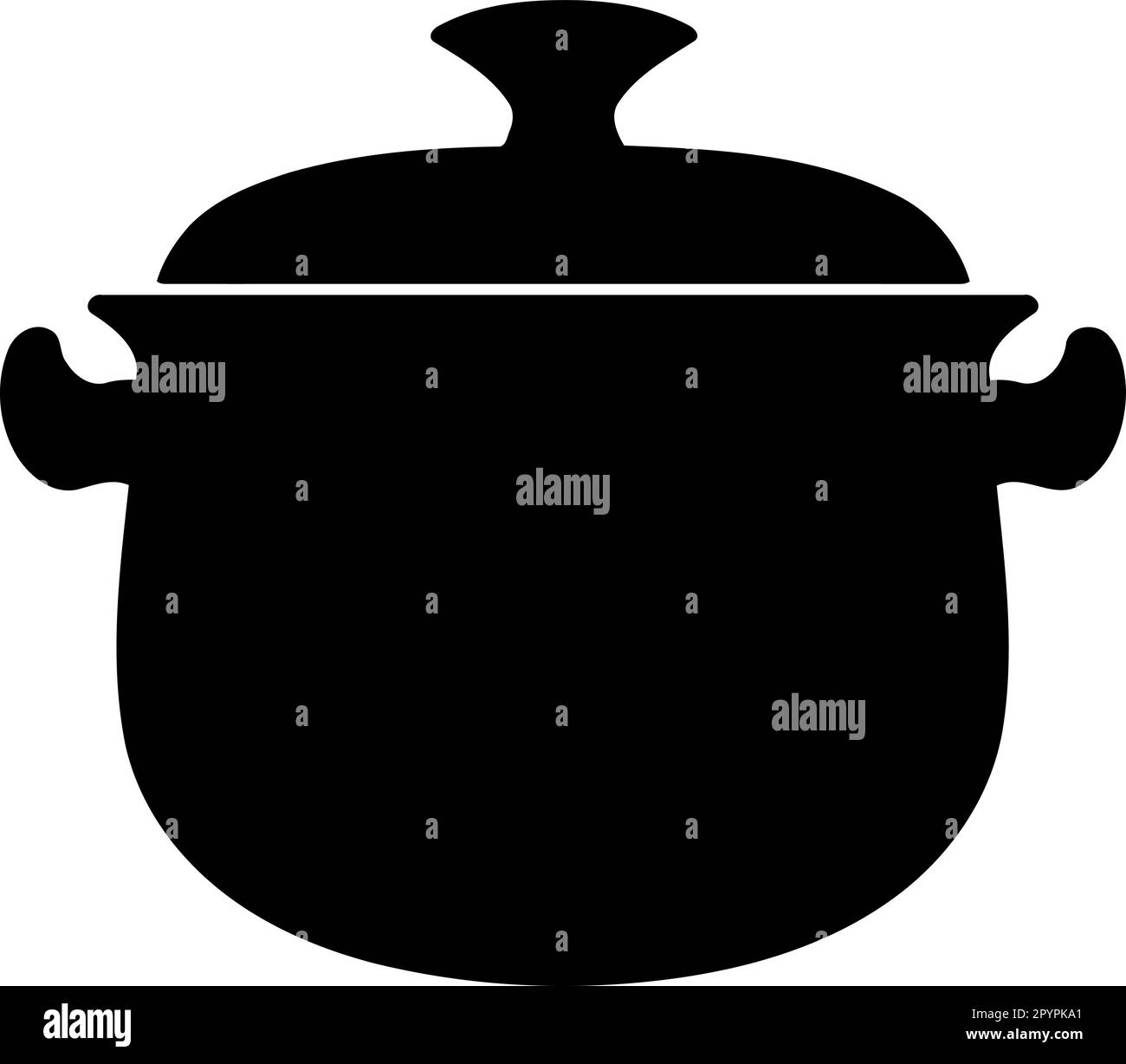 kitchen object cooking pot minimalistic vector illustration Stock ...