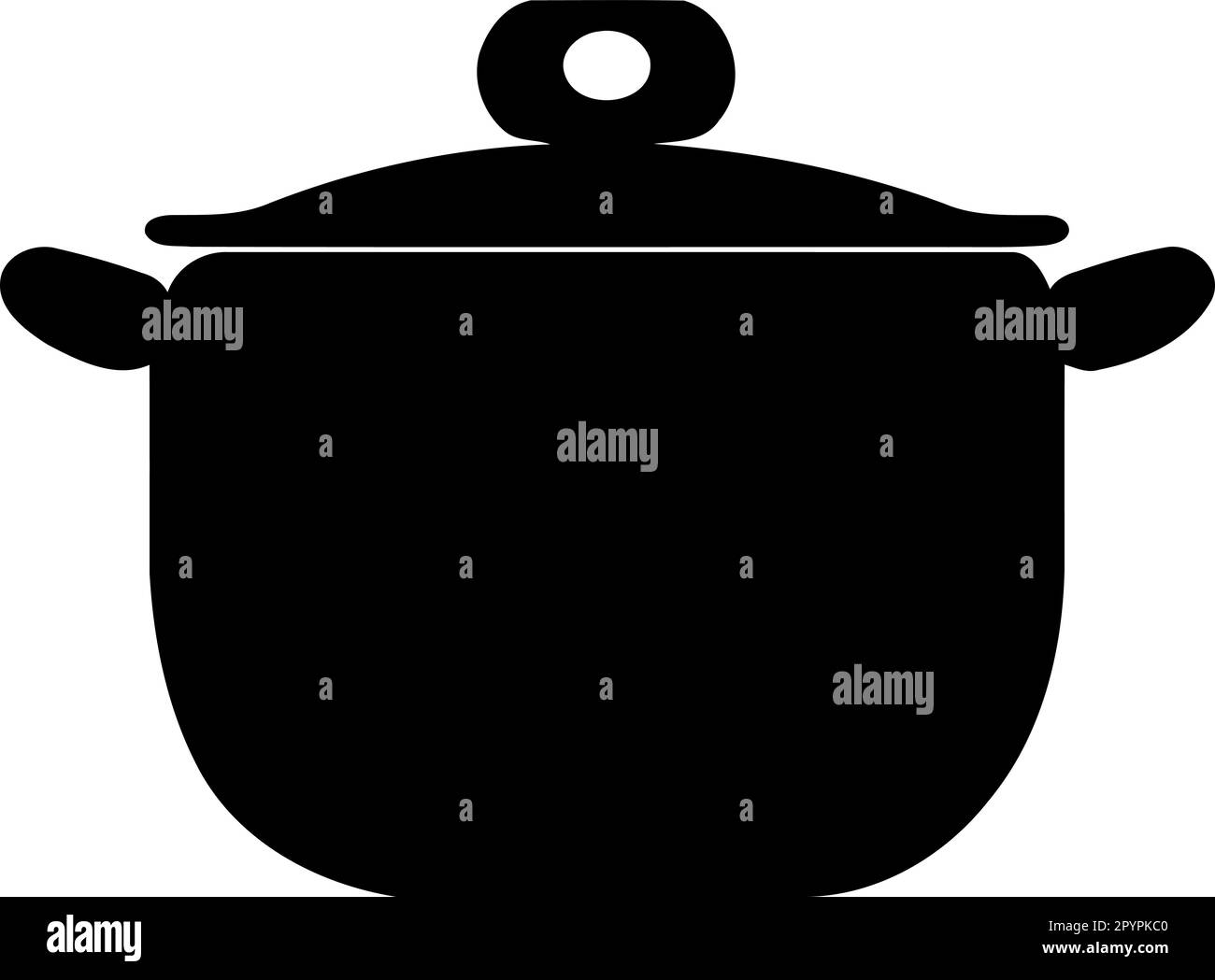 kitchen object cooking pot minimalistic vector illustration Stock ...