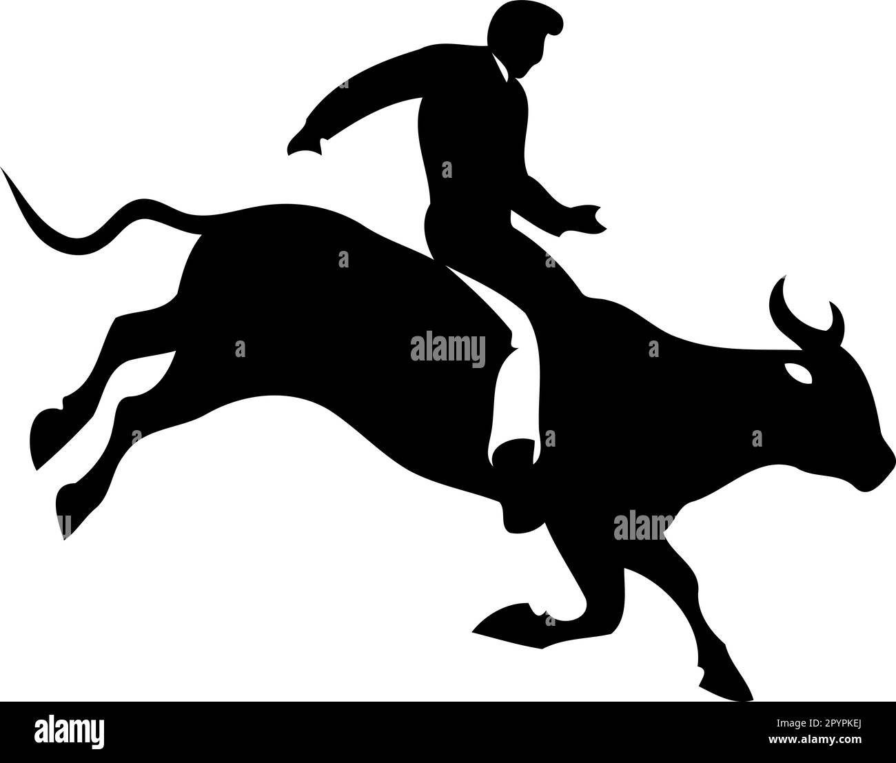 Bull Riding Silhouette