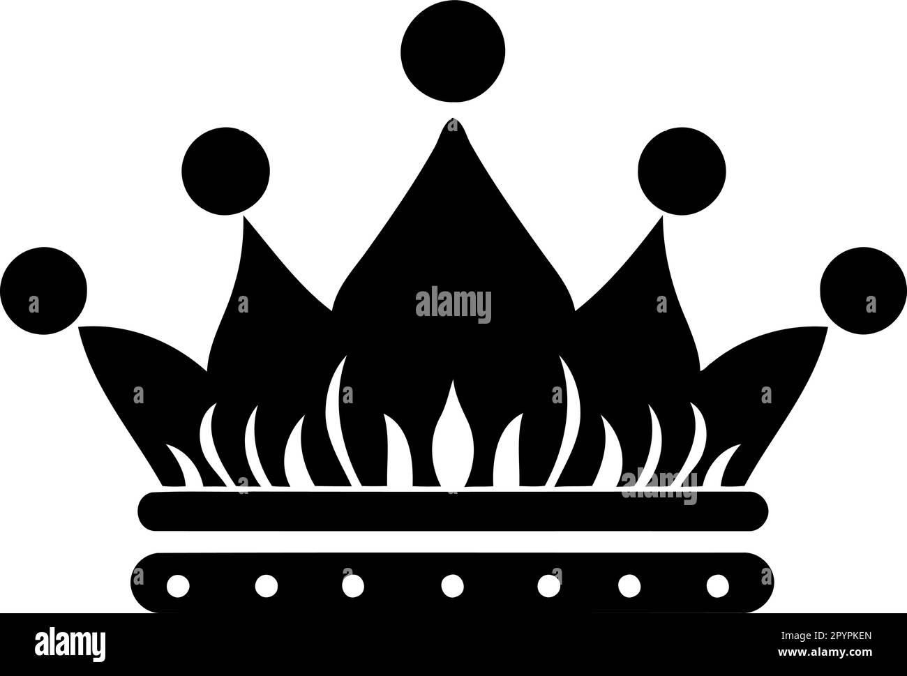 black and white silhouette crown object minimalistic vector ...