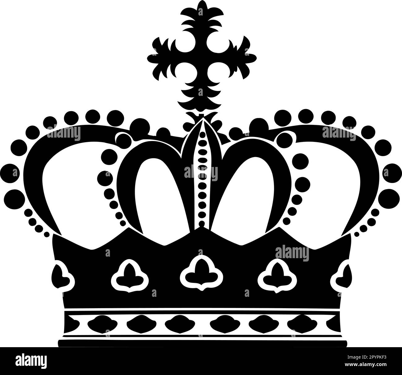 black and white silhouette crown object minimalistic vector ...