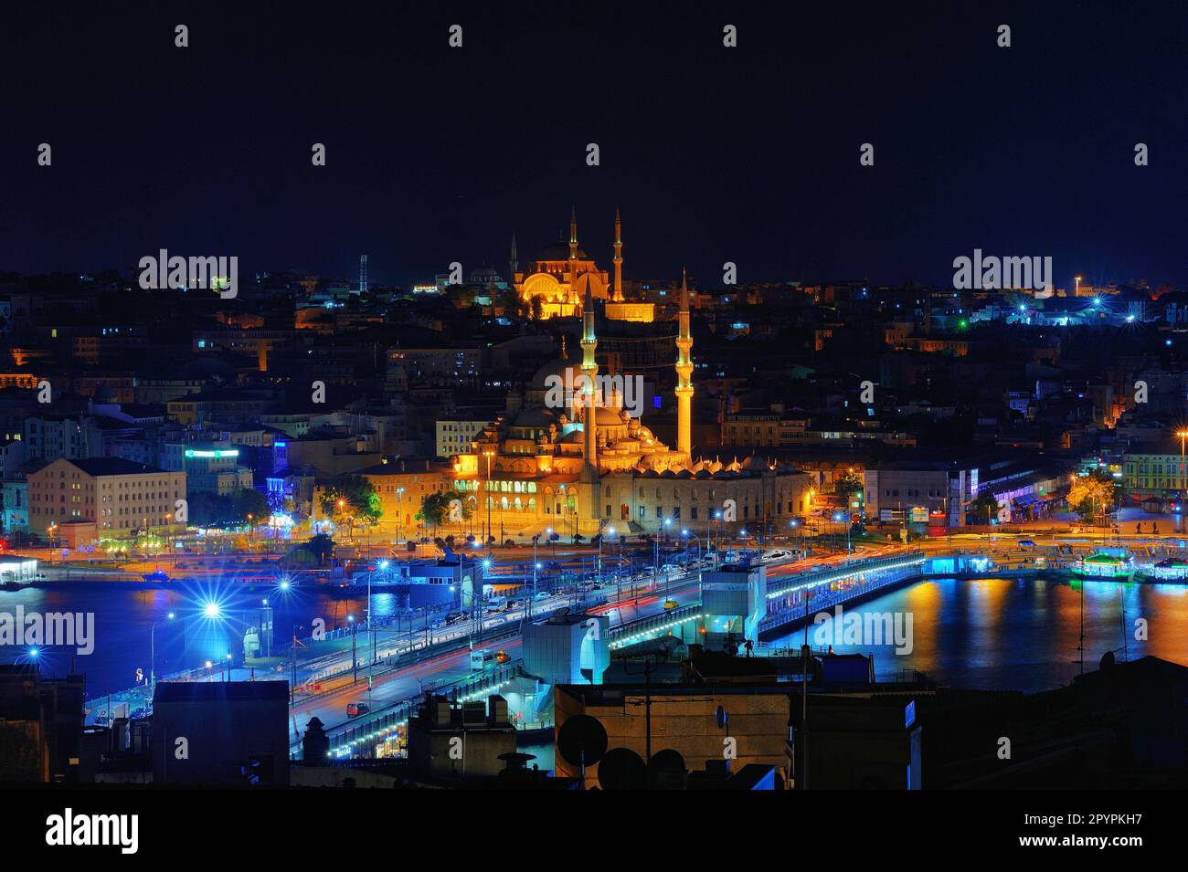 Night view of Istanbul from Galata Tower Turkey Stock Photo - Alamy