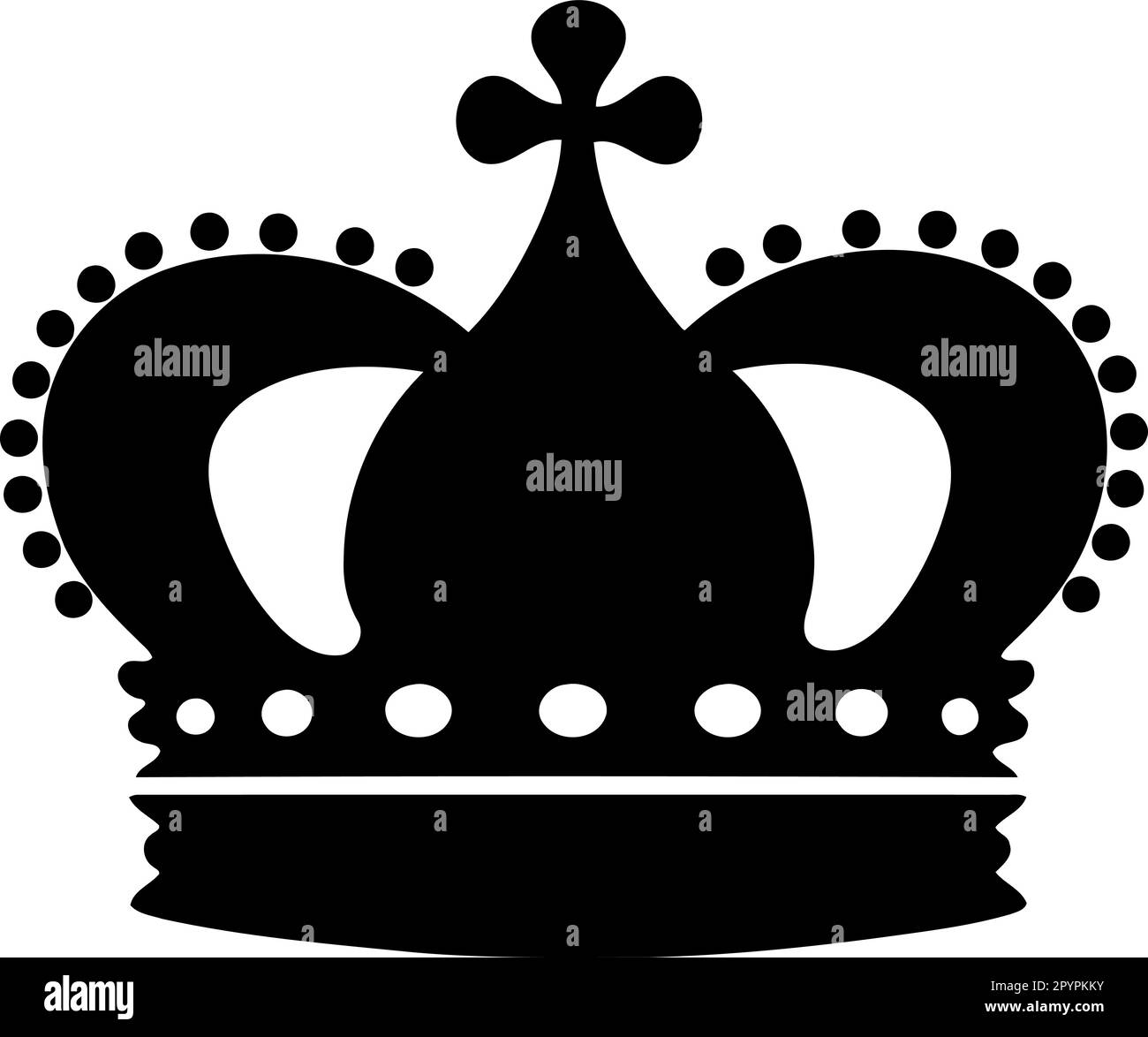 black and white silhouette crown object minimalistic vector ...