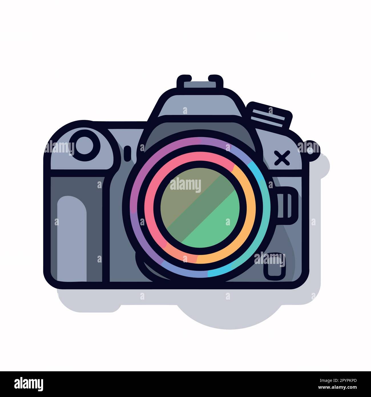 digital camera colorful icon minimalistic vector illustration Stock ...