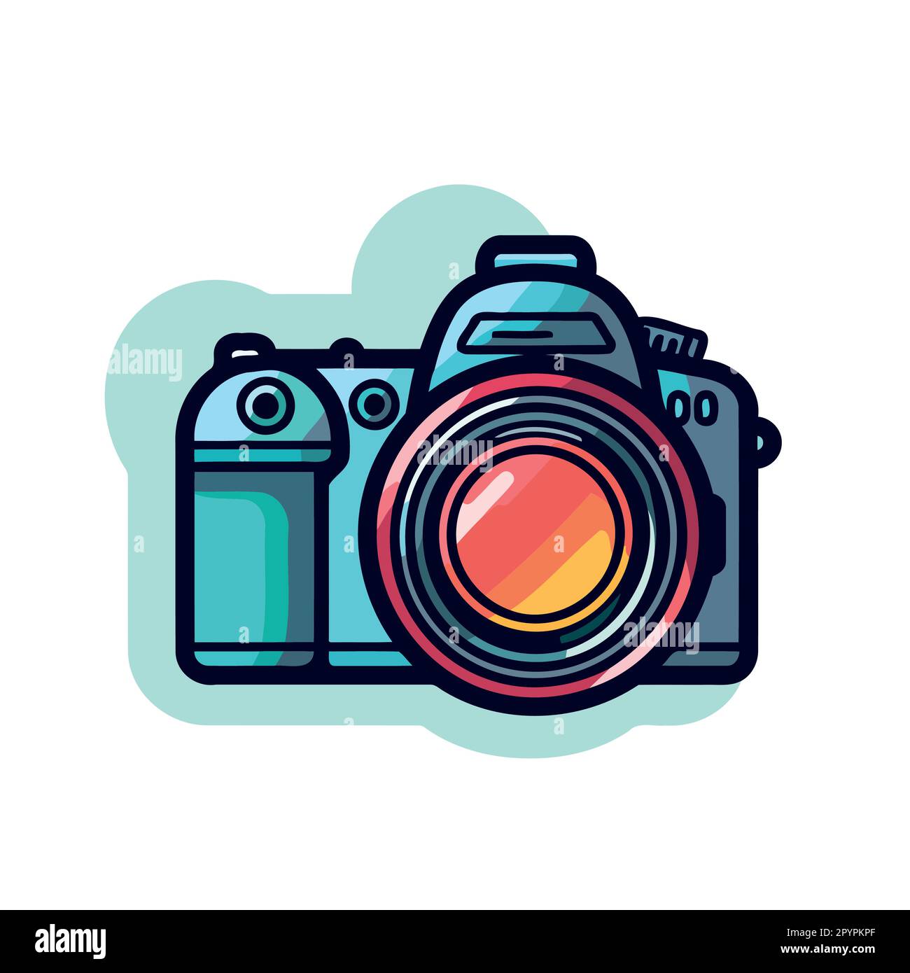 digital camera colorful icon minimalistic vector illustration Stock ...