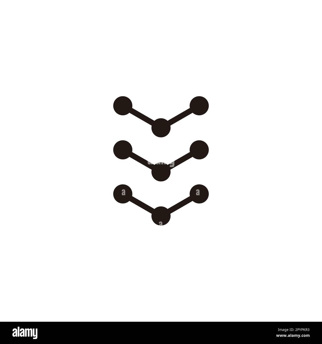 Three letters V, molecules geometric symbol simple logo vector Stock ...