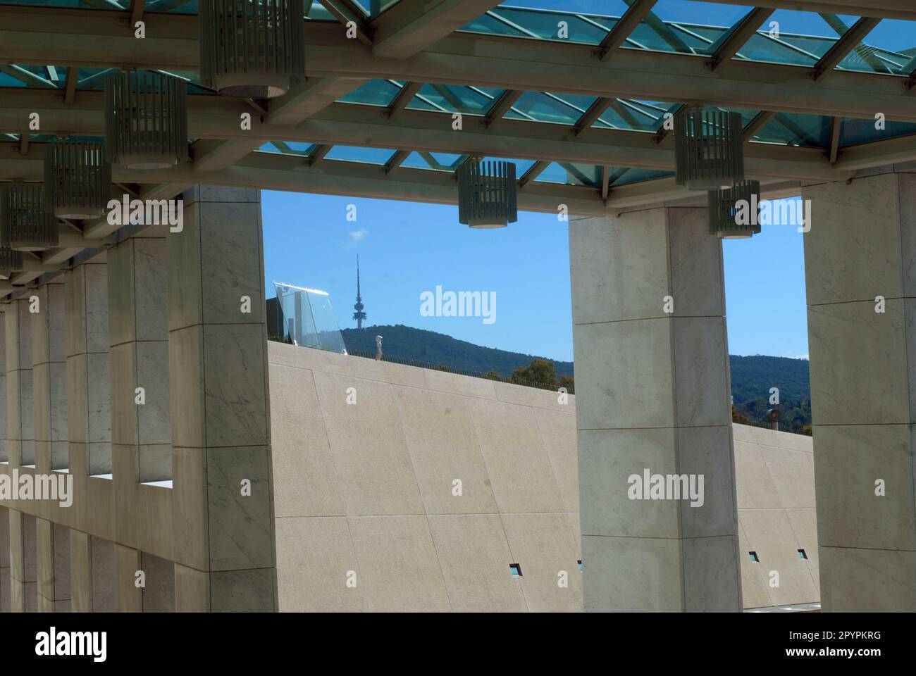 View of Telstra Tower from Australia's Parliament House, Canberra, ACT ...