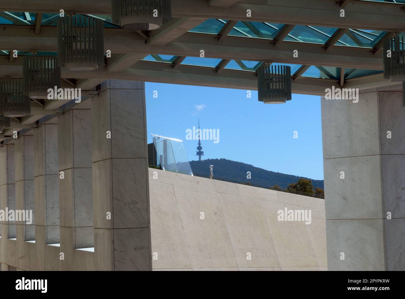View of Telstra Tower from Australia's Parliament House, Canberra, ACT ...