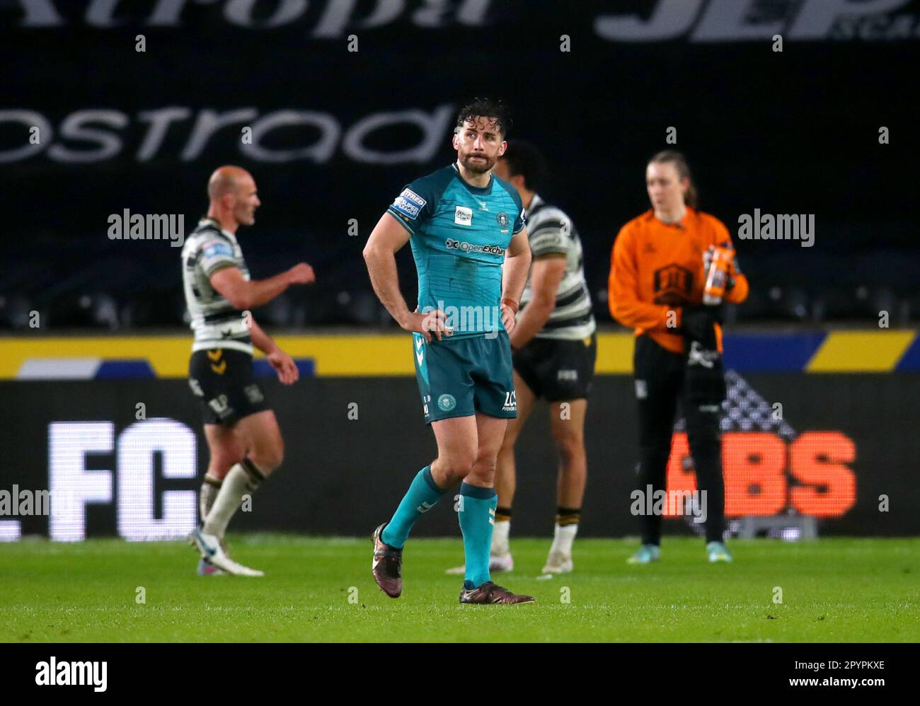 Wigan Warriors' Toby King appears dejected at the end of the Betfred ...