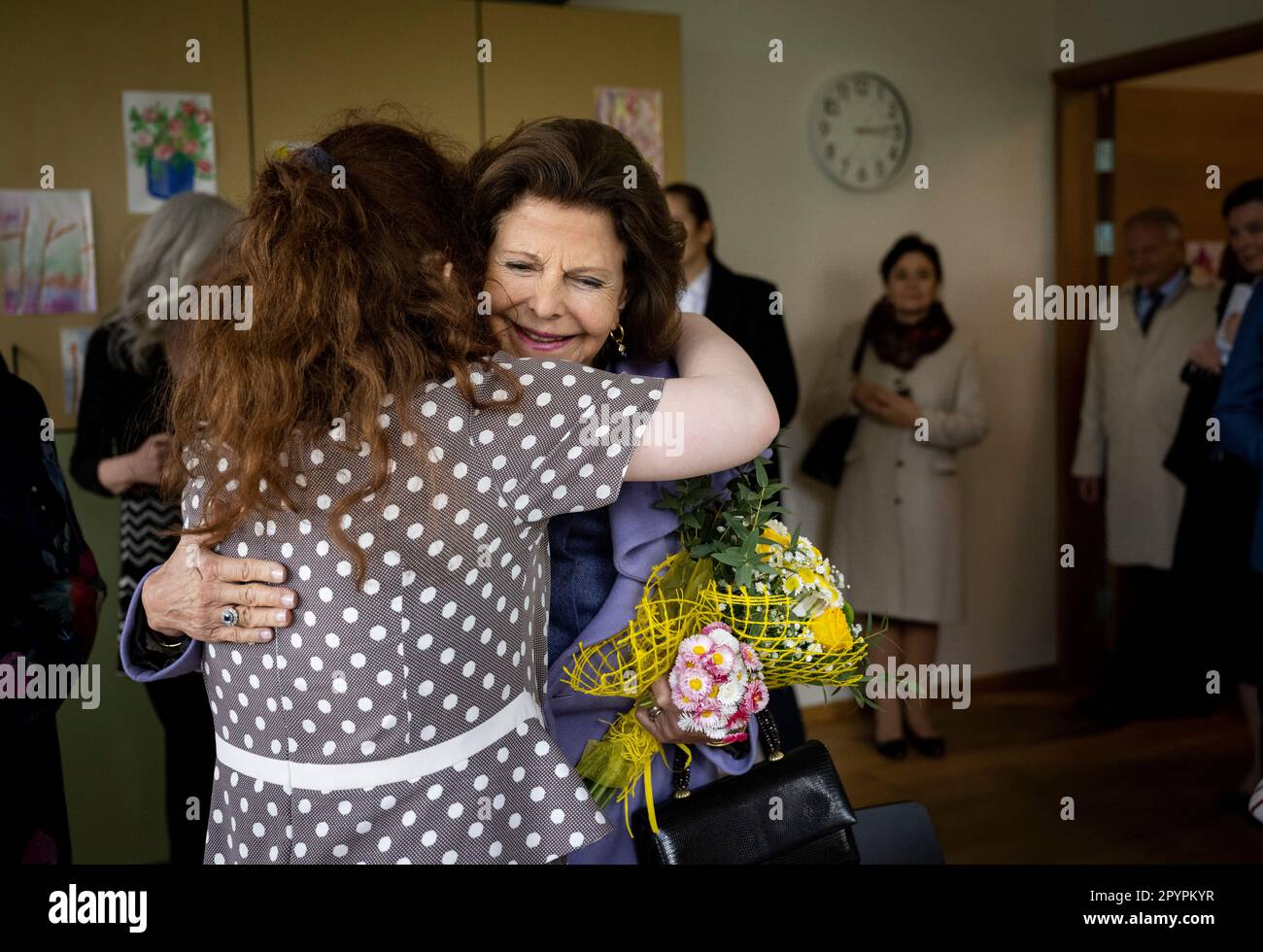 Sweden's Queen Silvia and Mrs Sirje Karis visit Tammistu Centre Estonia ...