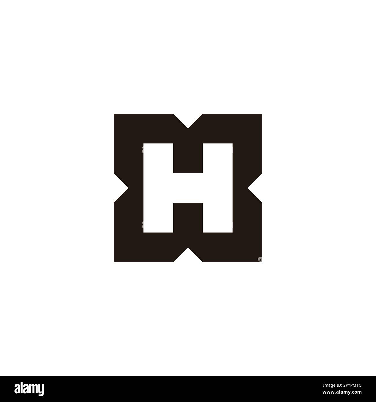 Letter H butterfly, square geometric symbol simple logo vector Stock ...