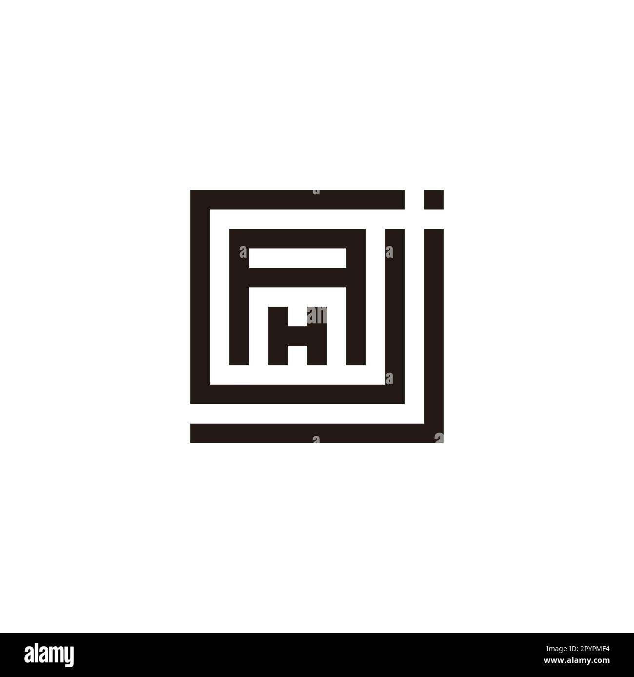 Letter j, G, A and H square geometric symbol simple logo vector Stock ...