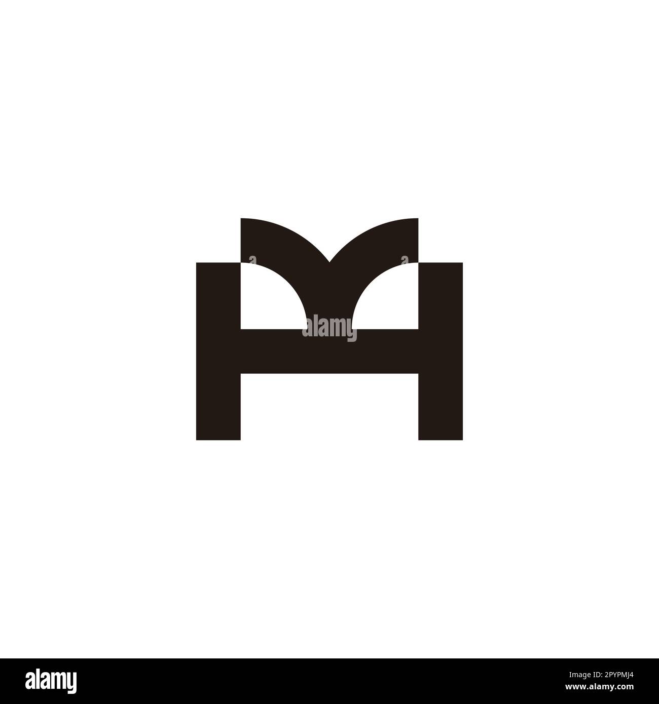 Letter H and V combination geometric symbol simple logo vector Stock ...