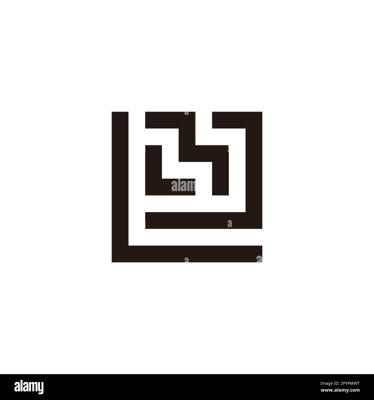 Letter L, J, M and V square geometric symbol simple logo vector Stock ...