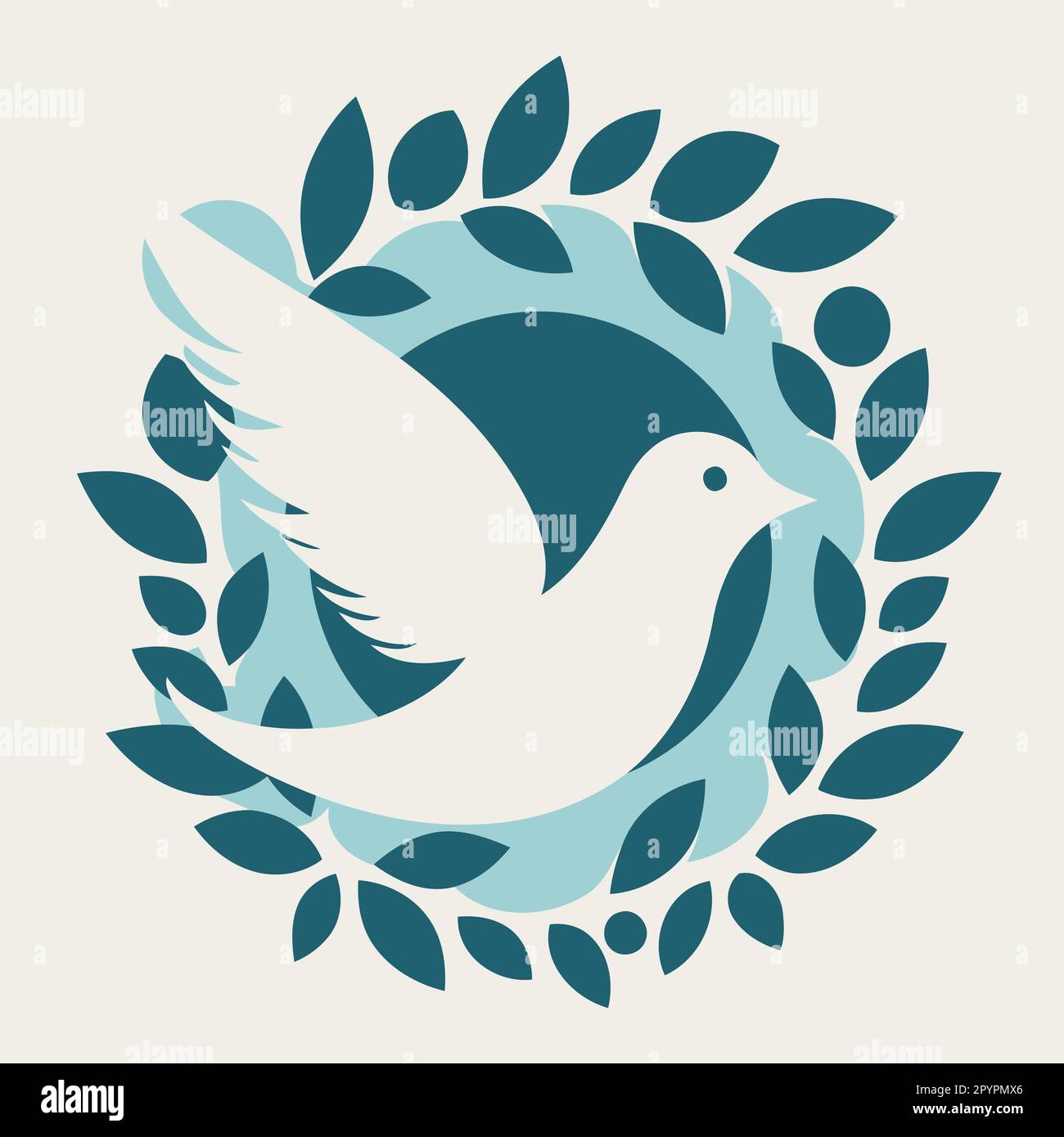 animal white pigeon peace symbol minimalistic vector illustration Stock ...