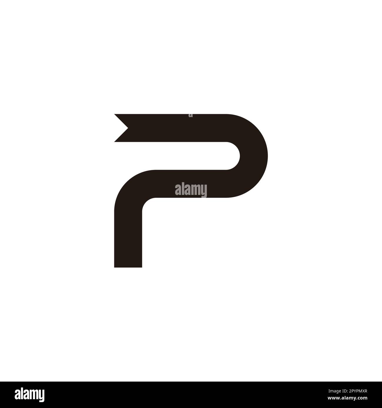Letter P ribbon, curve geometric symbol simple logo vector Stock Vector Image & Art - Alamy