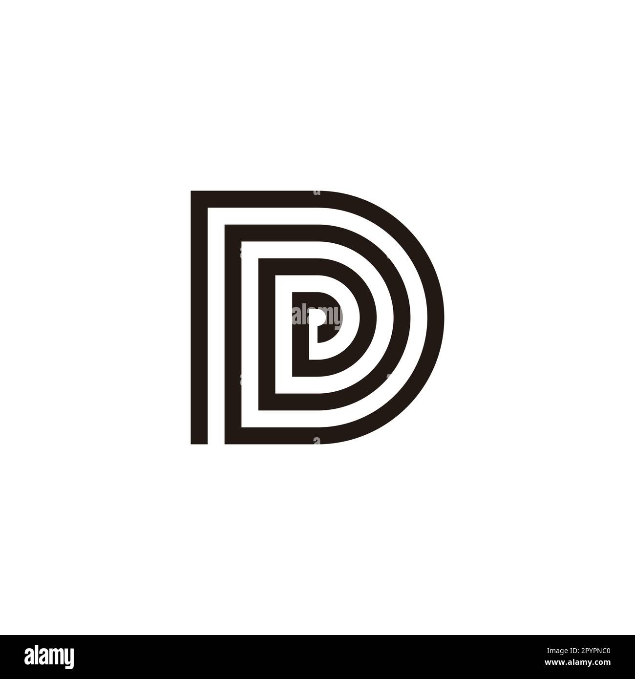 Letter D spiral geometric symbol simple logo vector Stock Vector Image ...