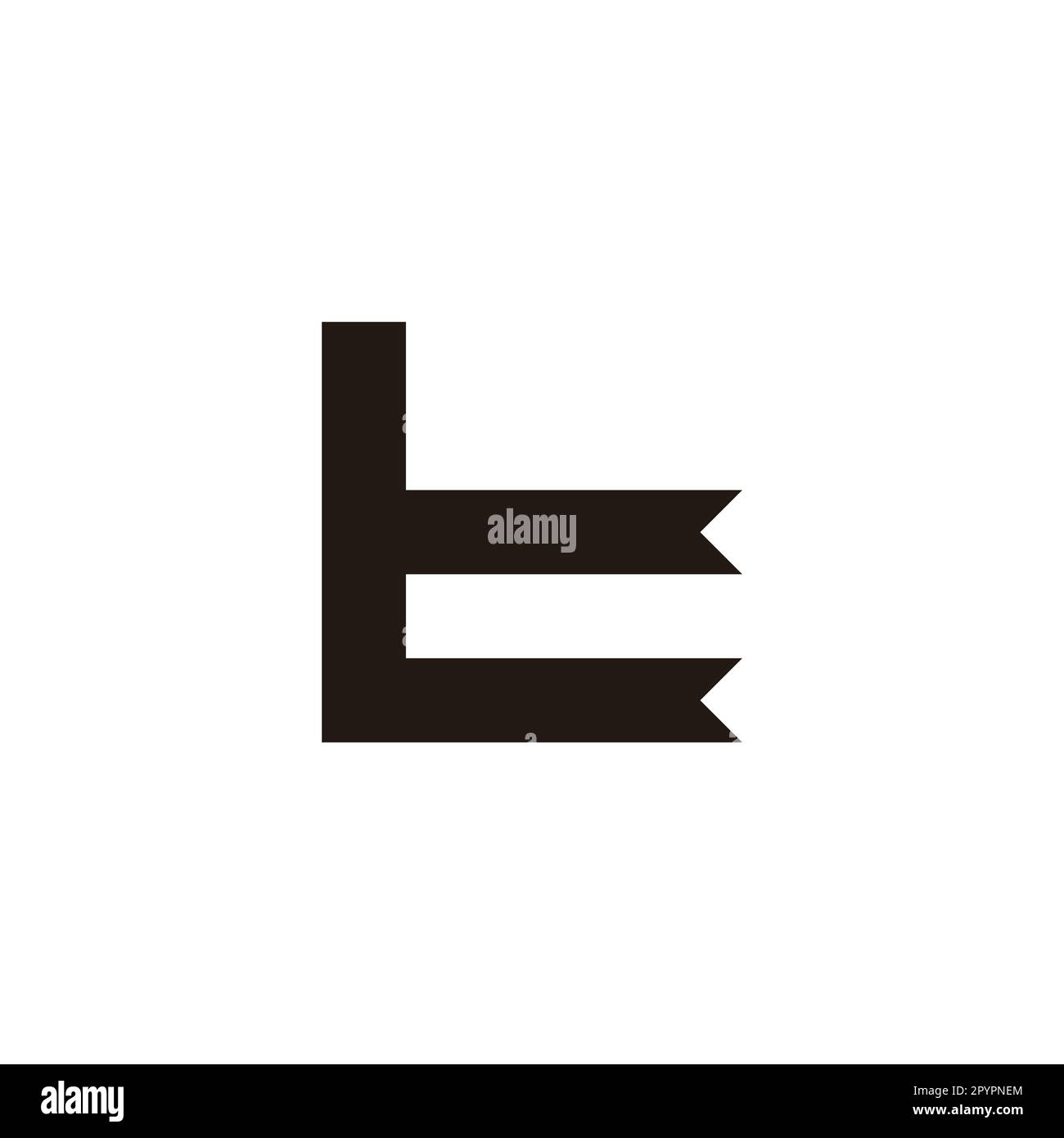 Letter t ribbon, square geometric symbol simple logo vector Stock ...