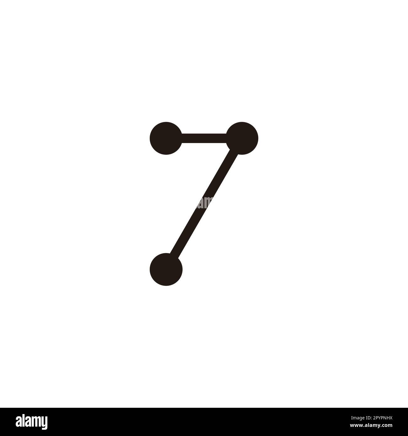 Number 7, molecule geometric symbol simple logo vector Stock Vector ...