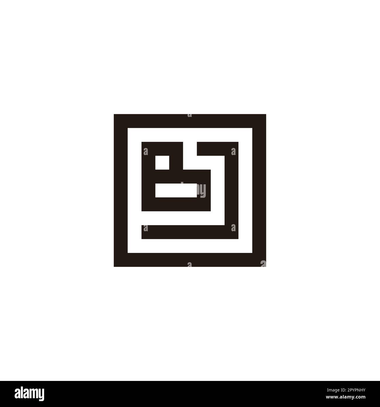 Letter O, J, and B square geometric symbol simple logo vector Stock ...