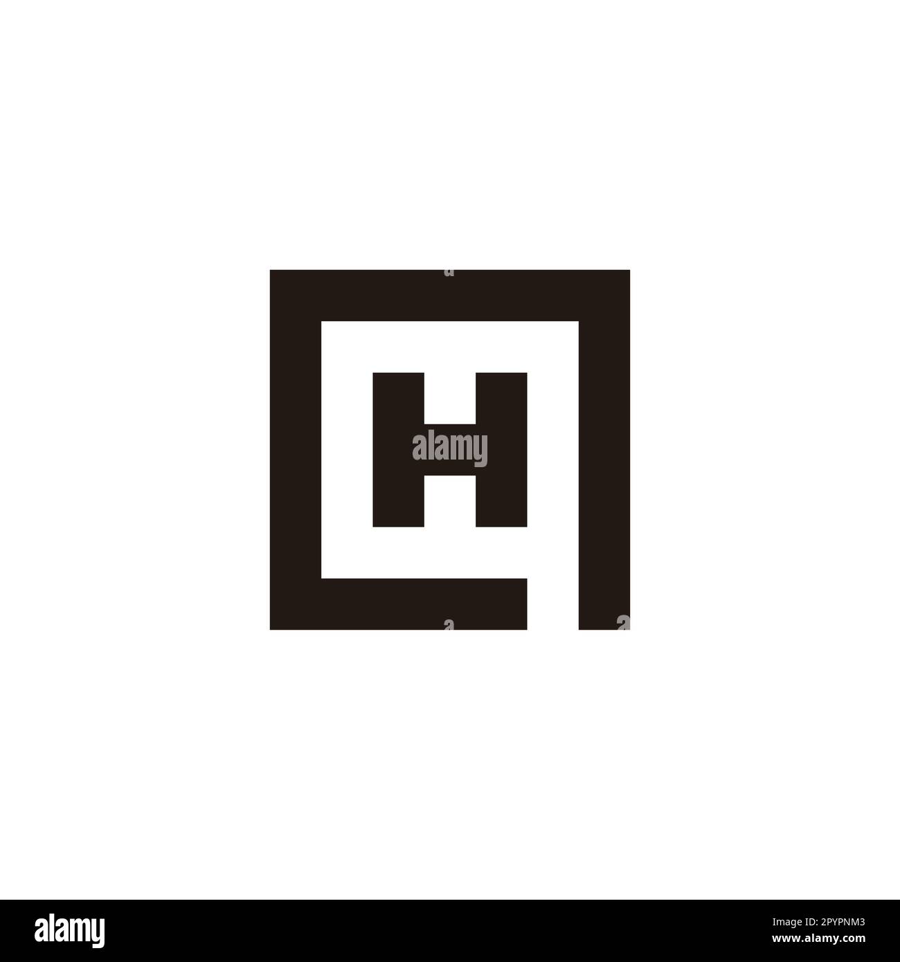 Letter H in a, square geometric symbol simple logo vector Stock Vector ...