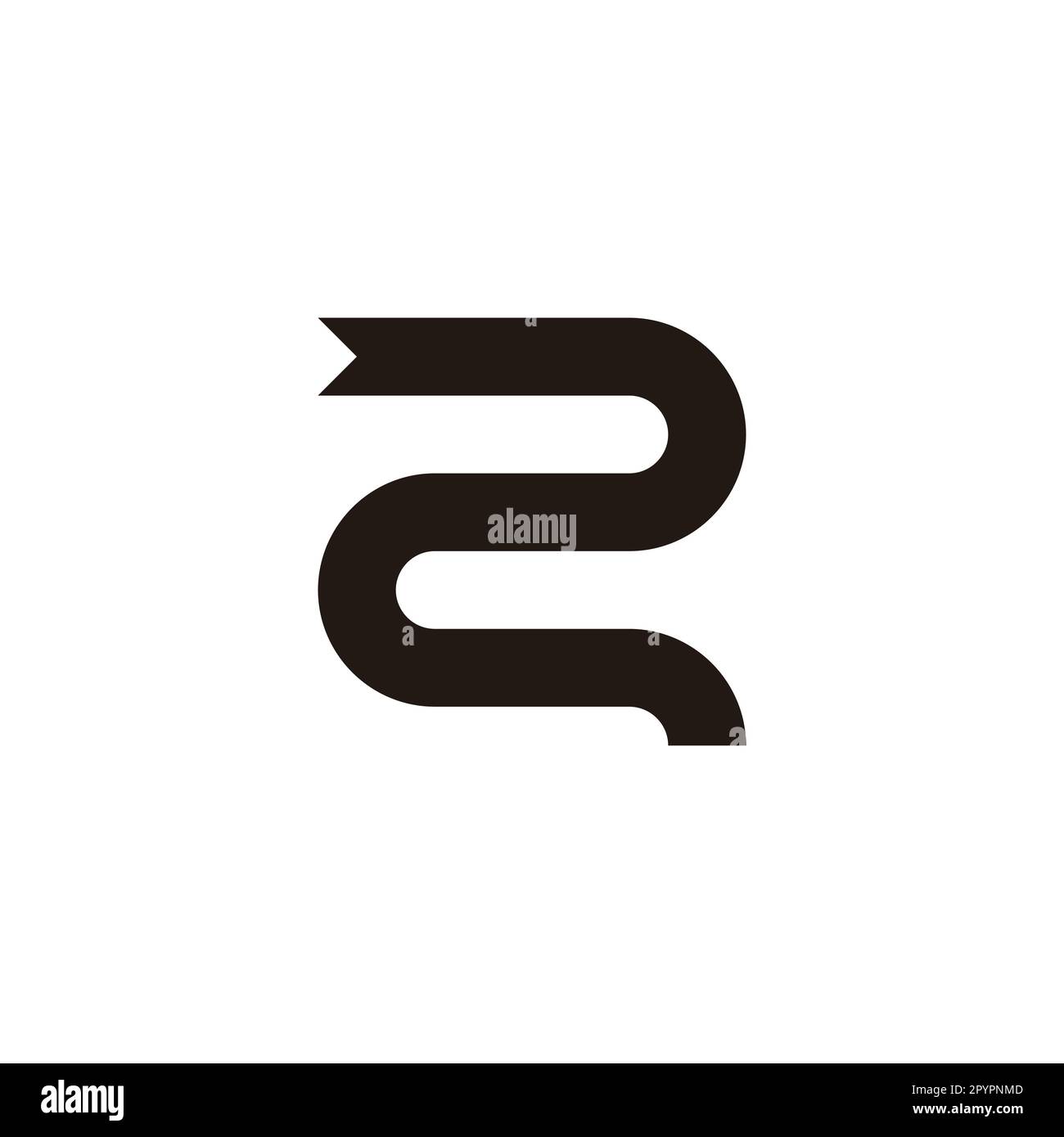 Letter R ribbon, curve geometric symbol simple logo vector Stock Vector ...