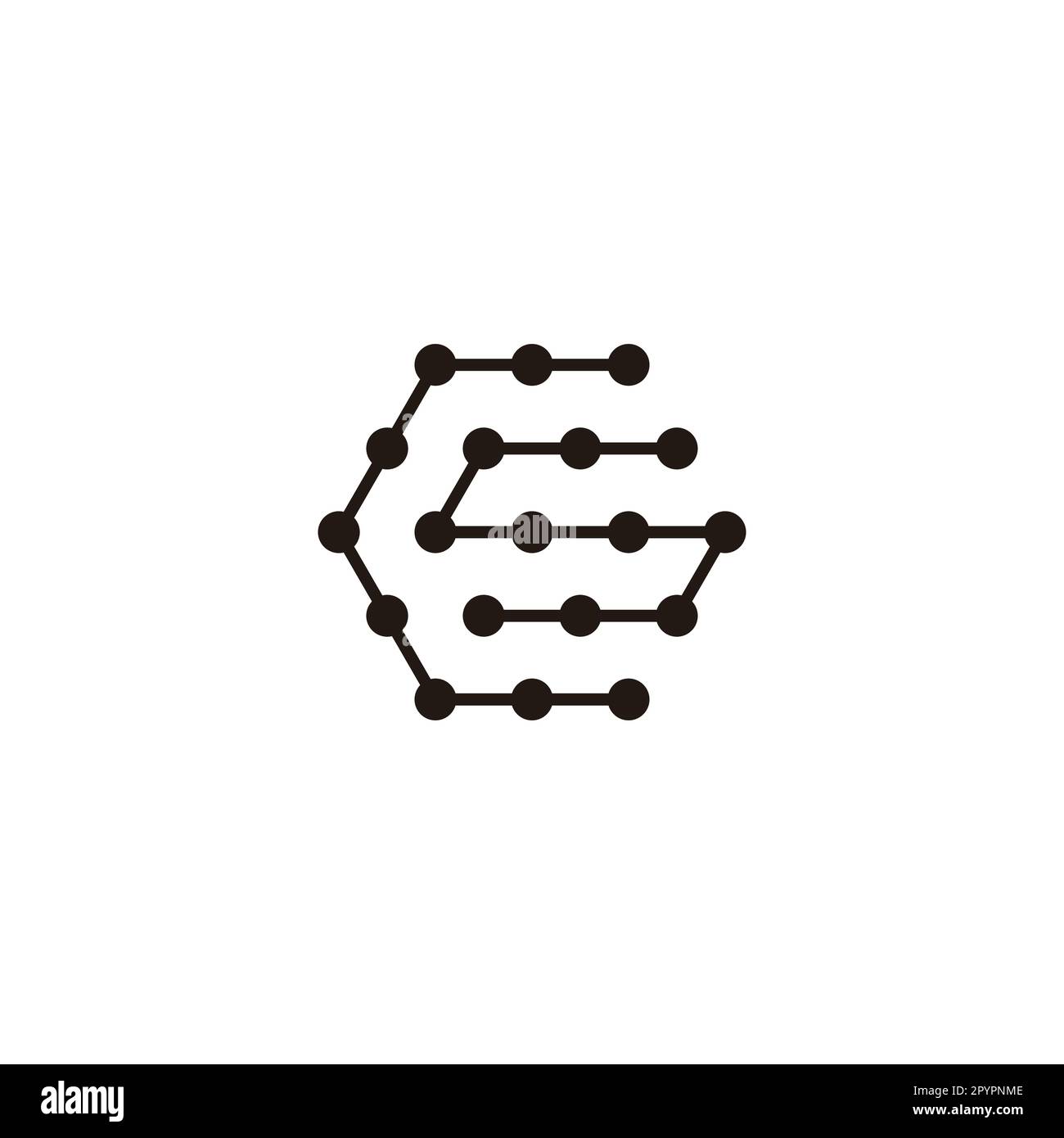 Letter CS hexagon, molecules geometric symbol simple logo vector Stock ...