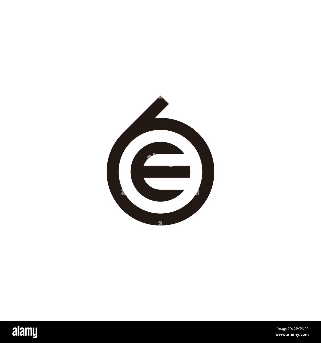 Letter E in 6, circle geometric symbol simple logo vector Stock Vector ...
