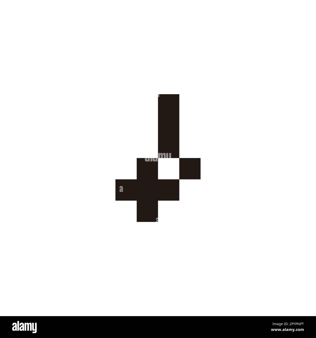 Letter L plus, square dot geometric symbol simple logo vector Stock ...