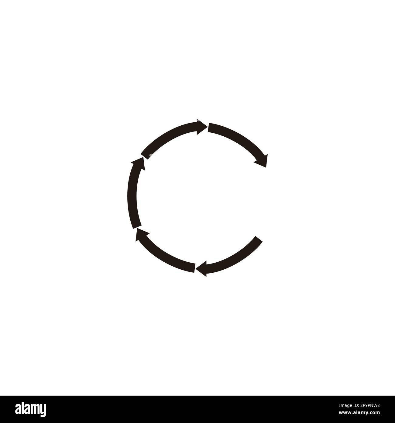 Letter C arrows, round geometric symbol simple logo vector Stock Vector ...