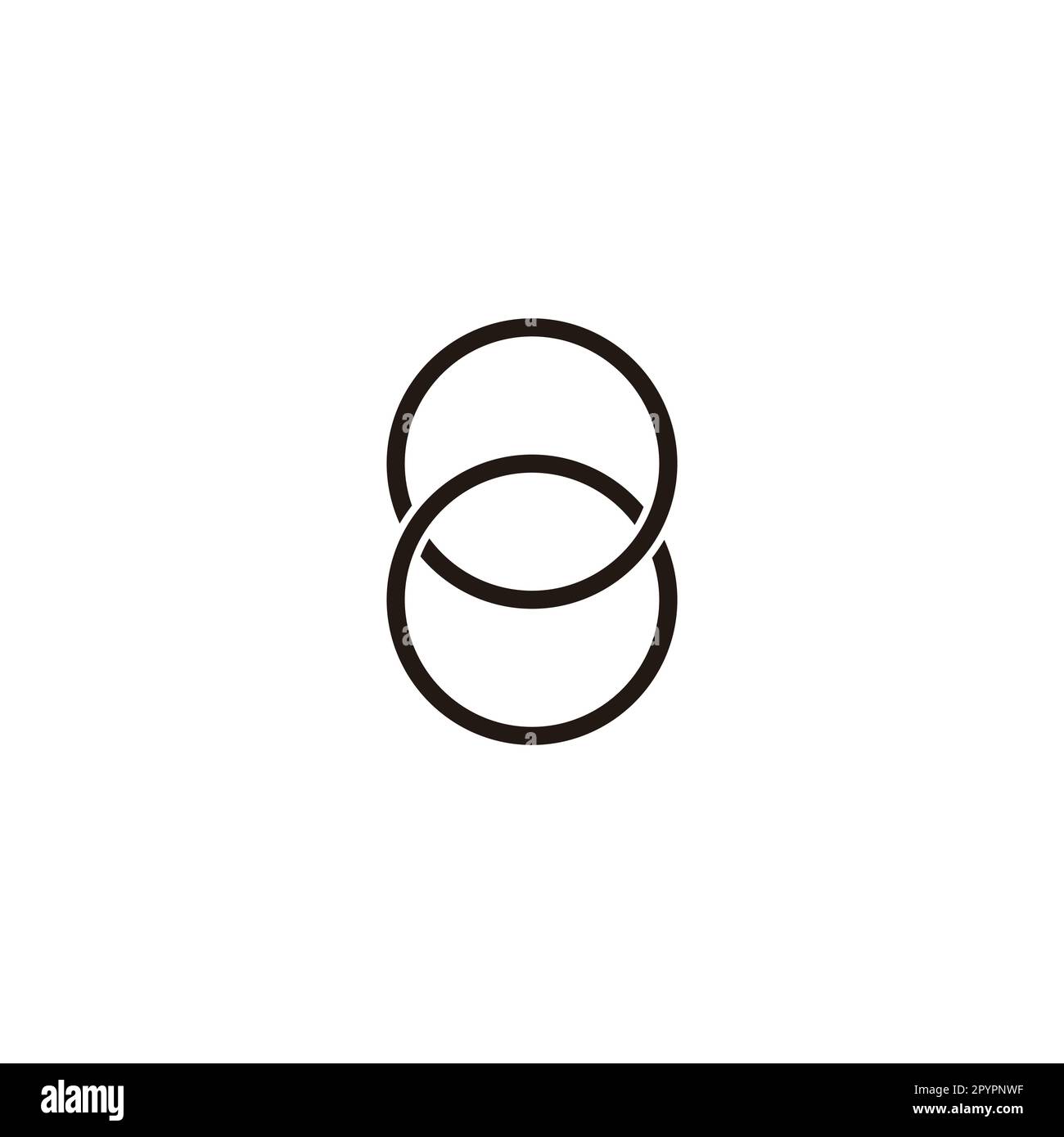 Two circle lines, number 8 geometric symbol simple logo vector Stock ...