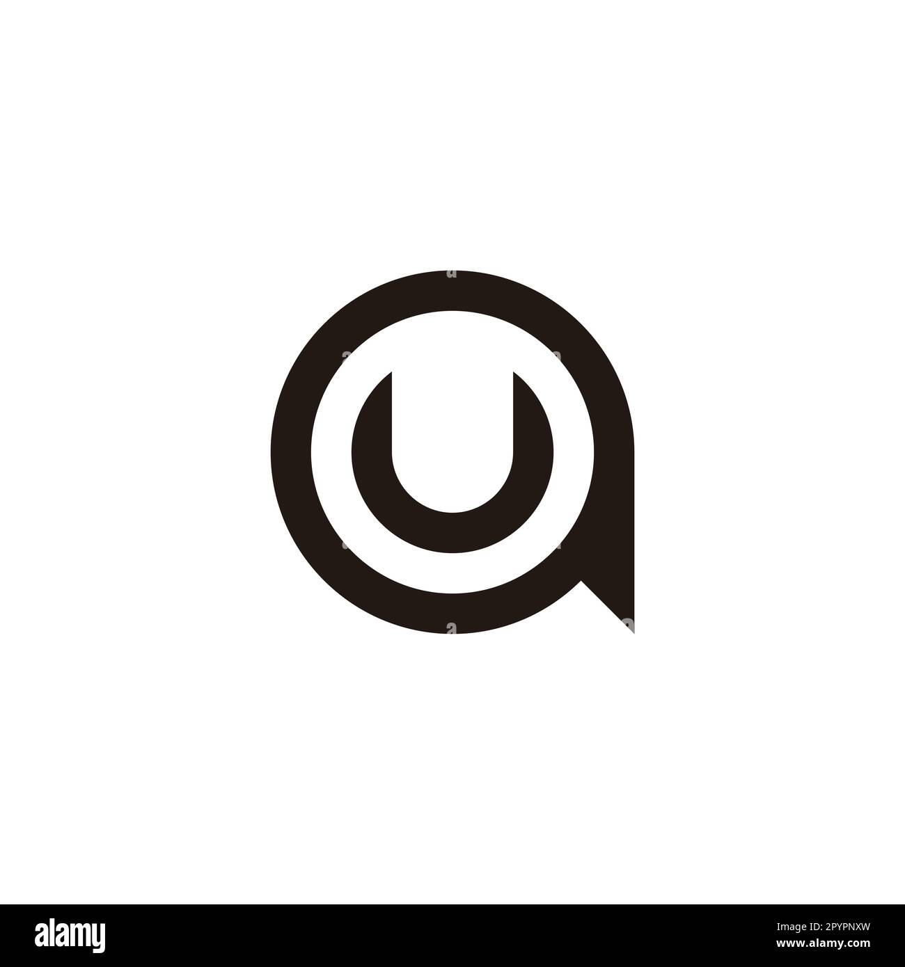 Letter U massage, circle geometric symbol simple logo vector Stock ...