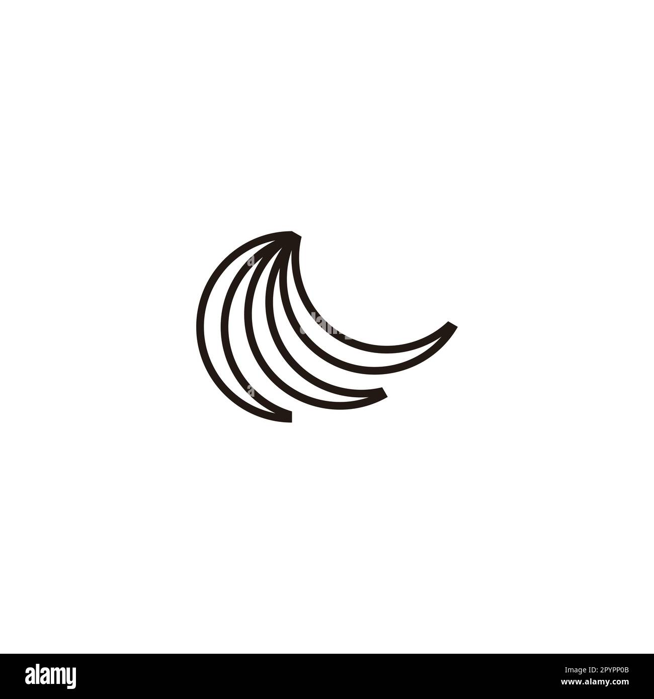 Banana, line geometric symbol simple logo vector Stock Vector Image ...