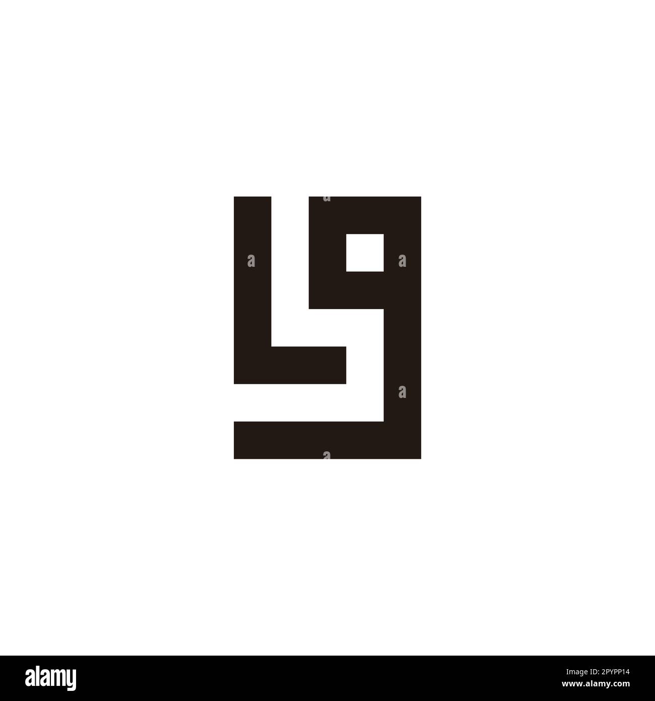 Letter Lg square, outlines geometric symbol simple logo vector Stock ...