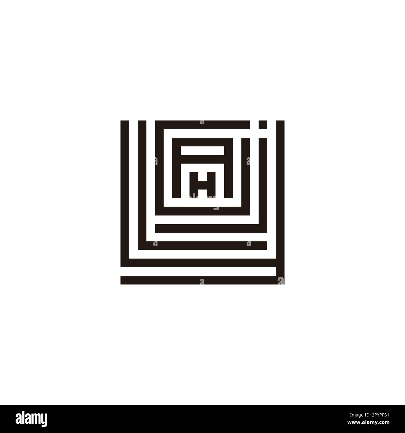 Letter y, L, j, G, A and H square, line geometric symbol simple logo ...