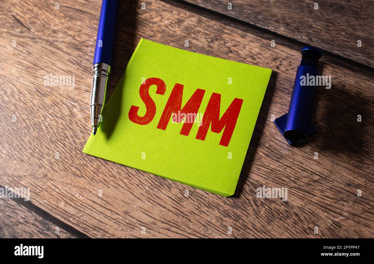 on keyboard notebook wooden blocks with the inscription - SMM - red ...