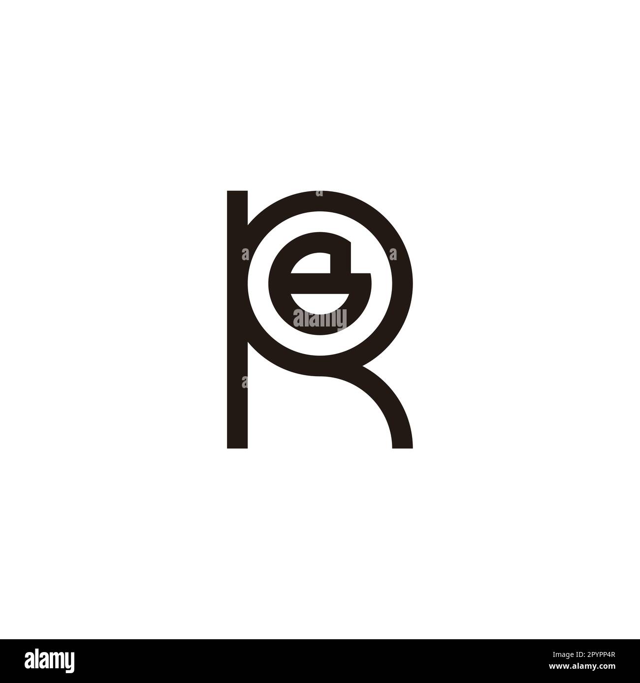 Letter B in R, circle geometric symbol simple logo vector Stock Vector ...