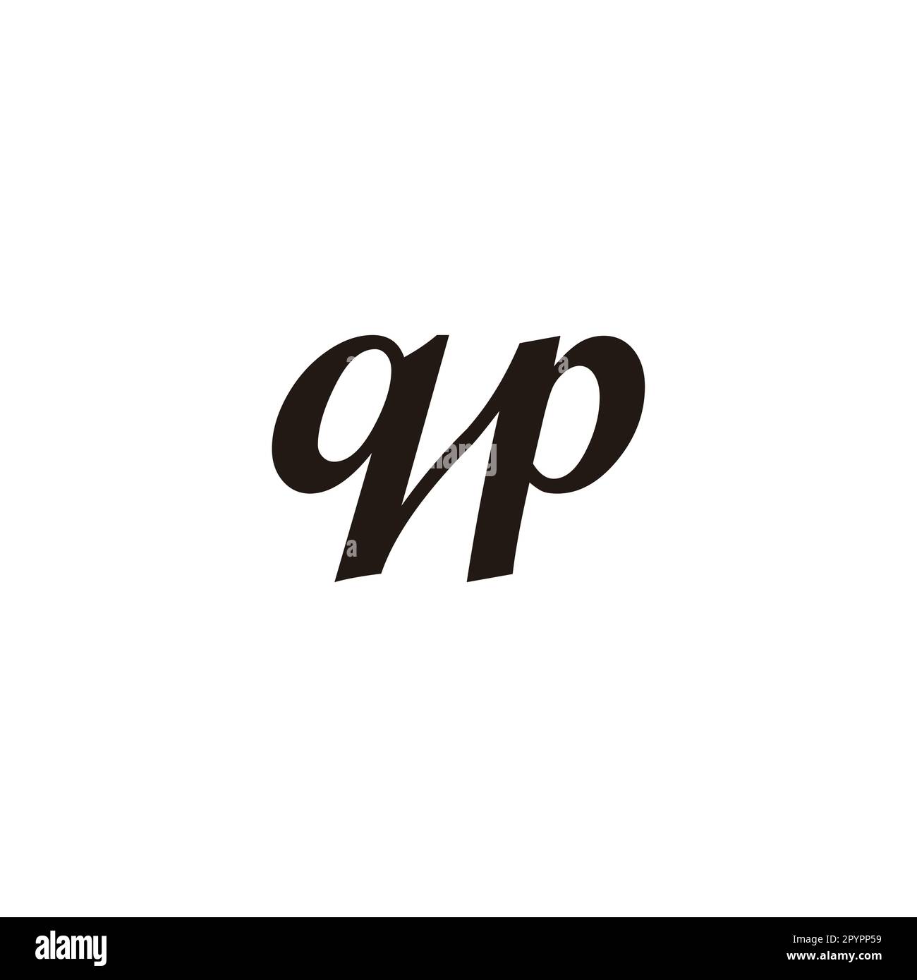 Letter Qp Connect Geometric Symbol Simple Logo Vector Stock Vector