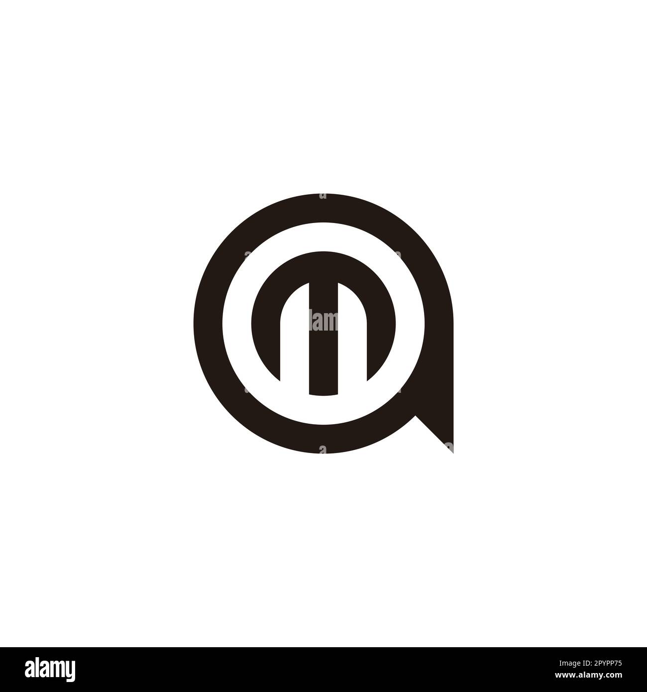 Letter m message, circle geometric symbol simple logo vector Stock ...