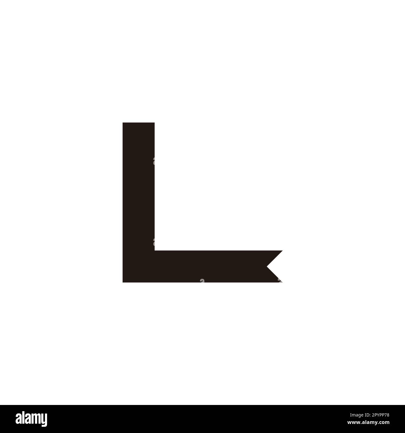 Letter L ribbon, square geometric symbol simple logo vector Stock ...