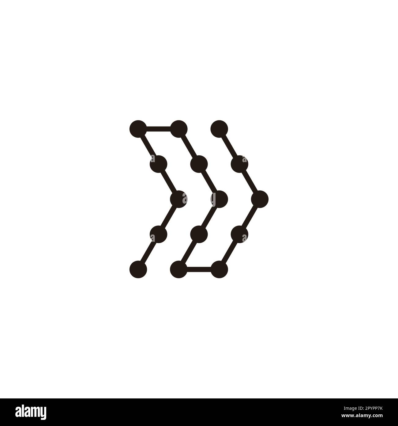 Letter N direction, molecules geometric symbol simple logo vector Stock ...